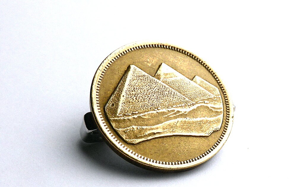 Egyptian Coin Brooch Pyramids Coin Jewelry Pyramid Jewelry - Etsy