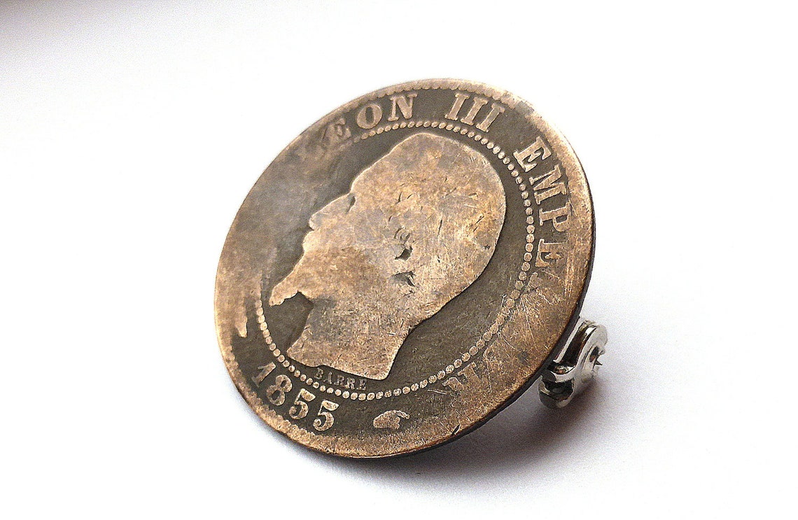 Antique French Coin Brooch Antique Pin Coin Jewelry Coin - Etsy