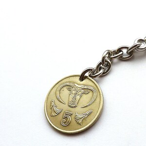 Cyprus Coin Charm Coin Keychain Greek Charm Purse Charms - Etsy