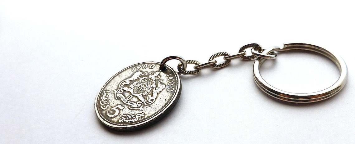 Moroccan Coin Keychain Vintage Keychain Men's Accessory - Etsy