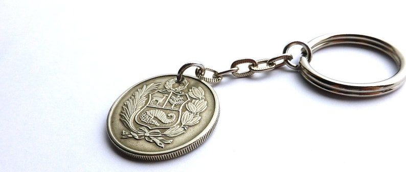 Peru Keychain Men's Accessory Men's Gifts Coin - Etsy