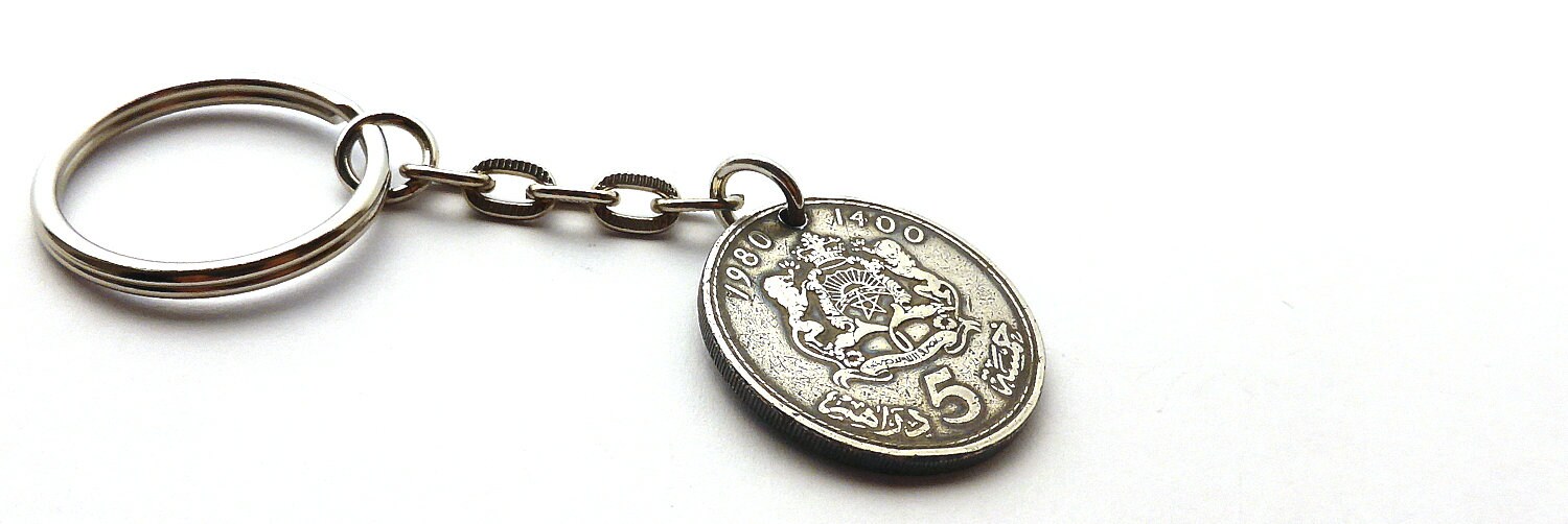 Moroccan Coin Keychain Vintage Keychain Men's Accessory - Etsy