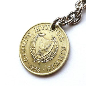Cyprus Coin Charm Coin Keychain Greek Charm Purse Charms - Etsy