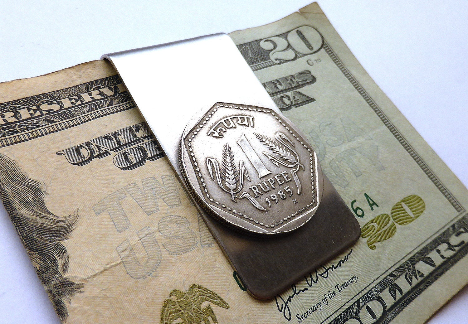 Indian Money clip 1985 Vintage Coins Hindu Buddhist | Etsy