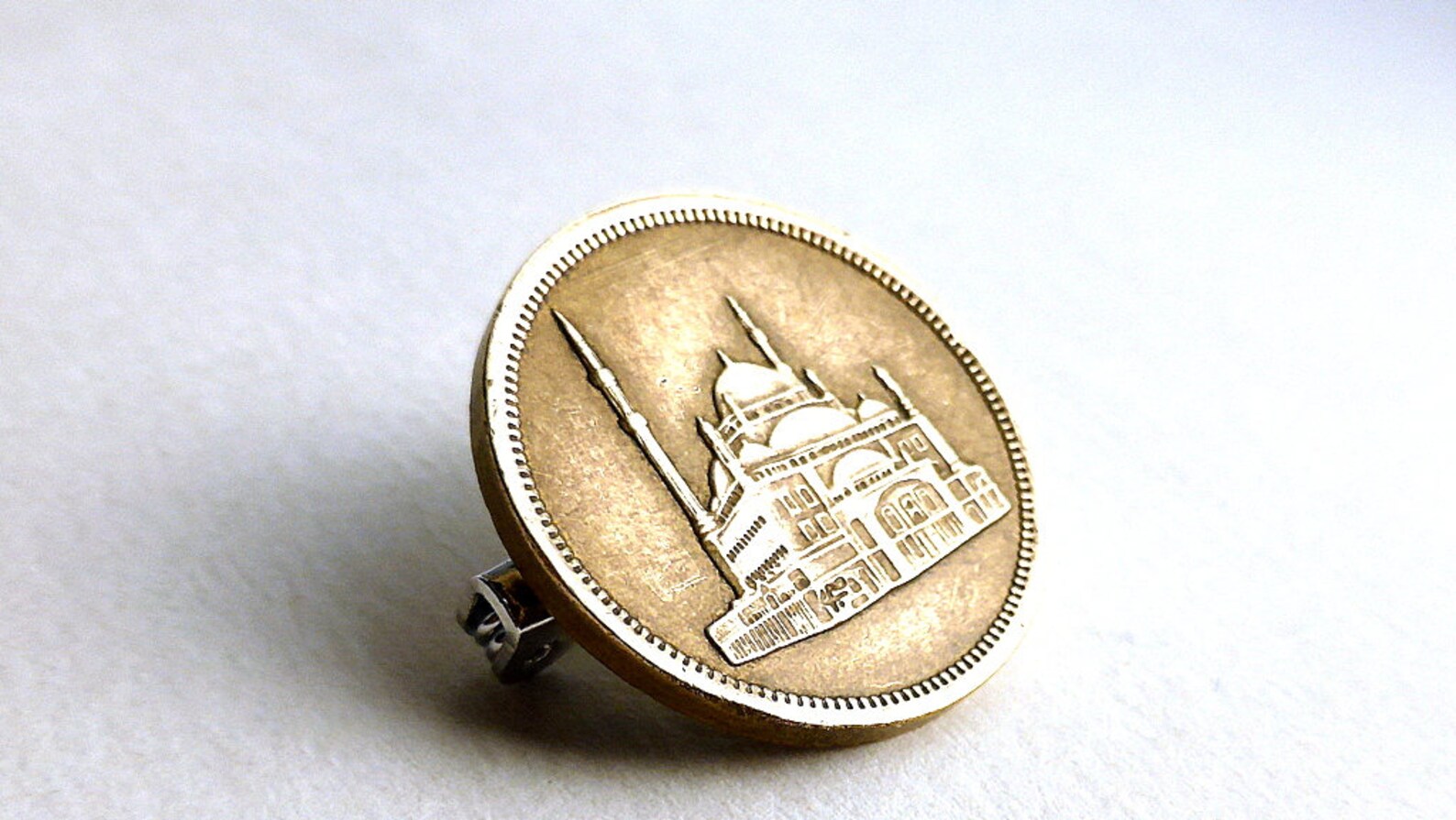 Egyptian Coin Brooch Coin Jewelry Mosque of Mohammed Ali - Etsy