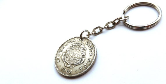 Costa Rican Keychain 1968 Men's Gift Gift for Him | Etsy