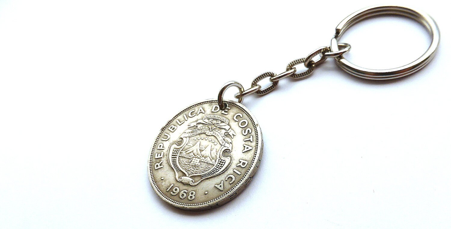 Costa Rican Keychain 1968 Men's Gift Gift for Him | Etsy