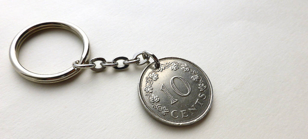 Malta Coin Keychain 1972 Nautical Keychain Ships Sailing | Etsy