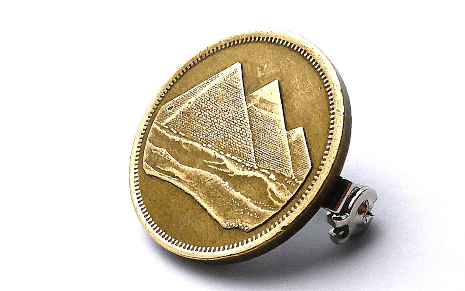 Egyptian Coin Brooch Pyramids Coin Jewelry Pyramid Jewelry | Etsy
