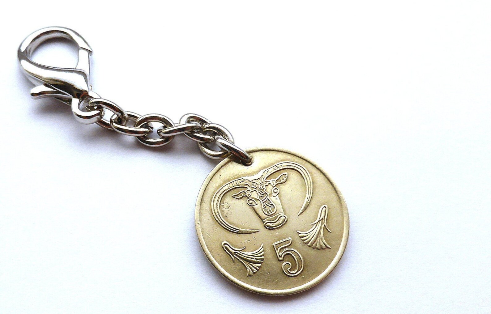 Cyprus Coin Charm Coin Keychain Greek Charm Purse Charms - Etsy