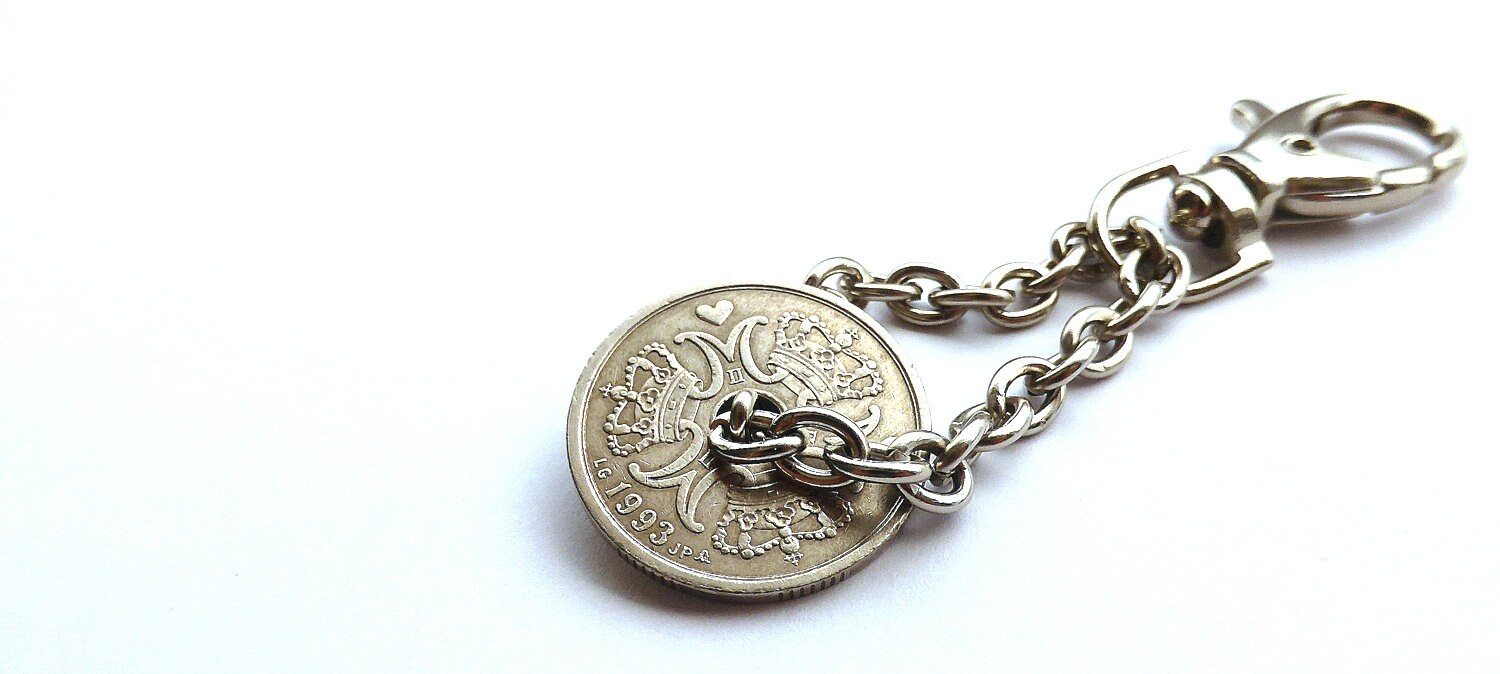Keychain Denmark Coin Keychain Coin Charm Men's | Etsy