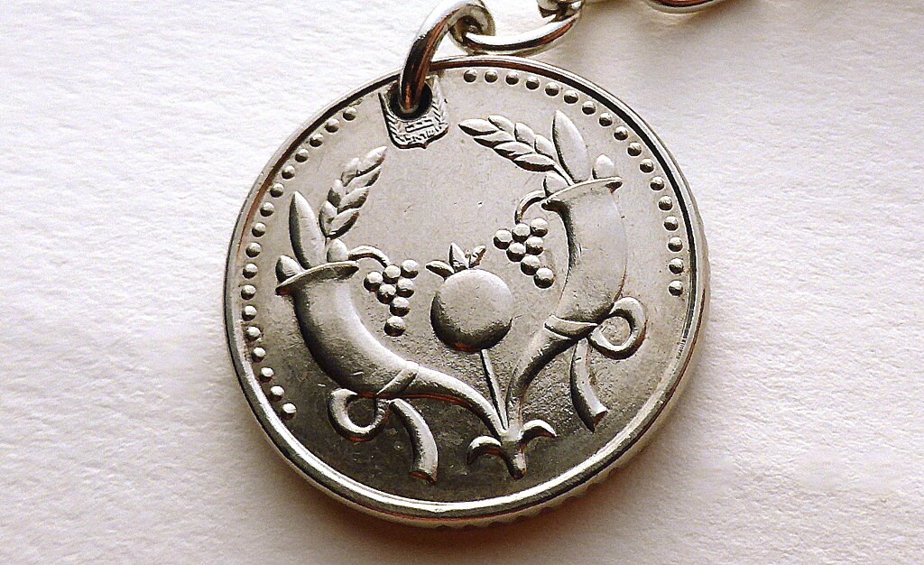 Israeli Purse charm Jewish charm Coin charm Hebrew Bat | Etsy