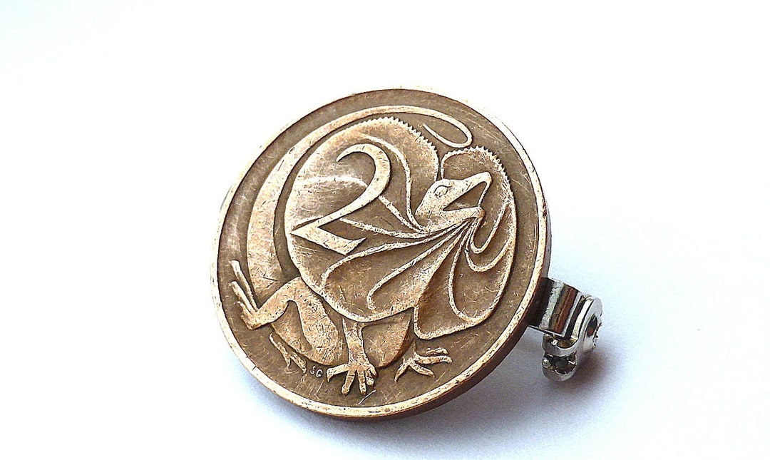 Australian Brooch Lizards Reptiles Coin Pin Animal - Etsy