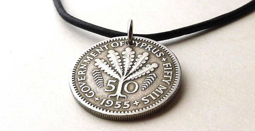Cypriot Coin Necklace, Coin Jewelry, Greek Necklace, Coins, 1955 ...