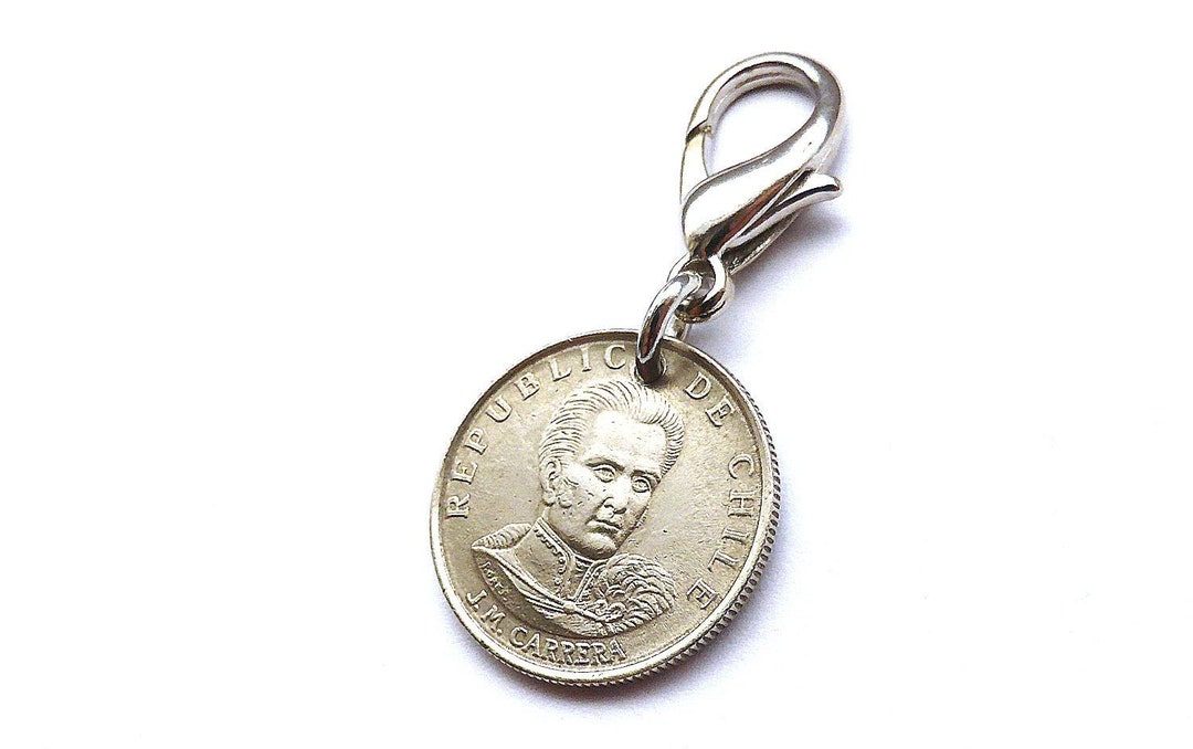 Chile Zipper Charm 1971 Coin Charm Jose Miguel Carrera - Etsy