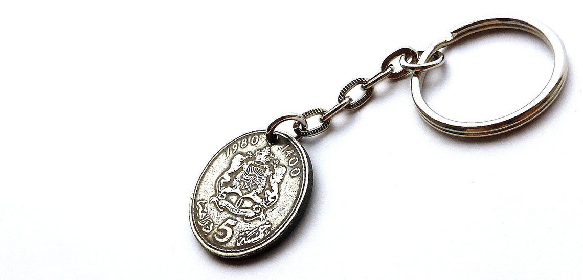 Moroccan Coin Keychain Vintage Keychain Men's Accessory - Etsy