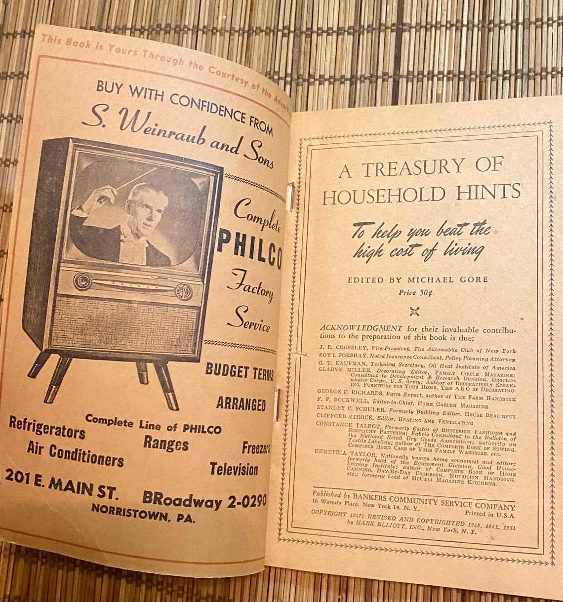 1951 Vintage Book / 1003 Household Hints & Work Savers / Softcover ...