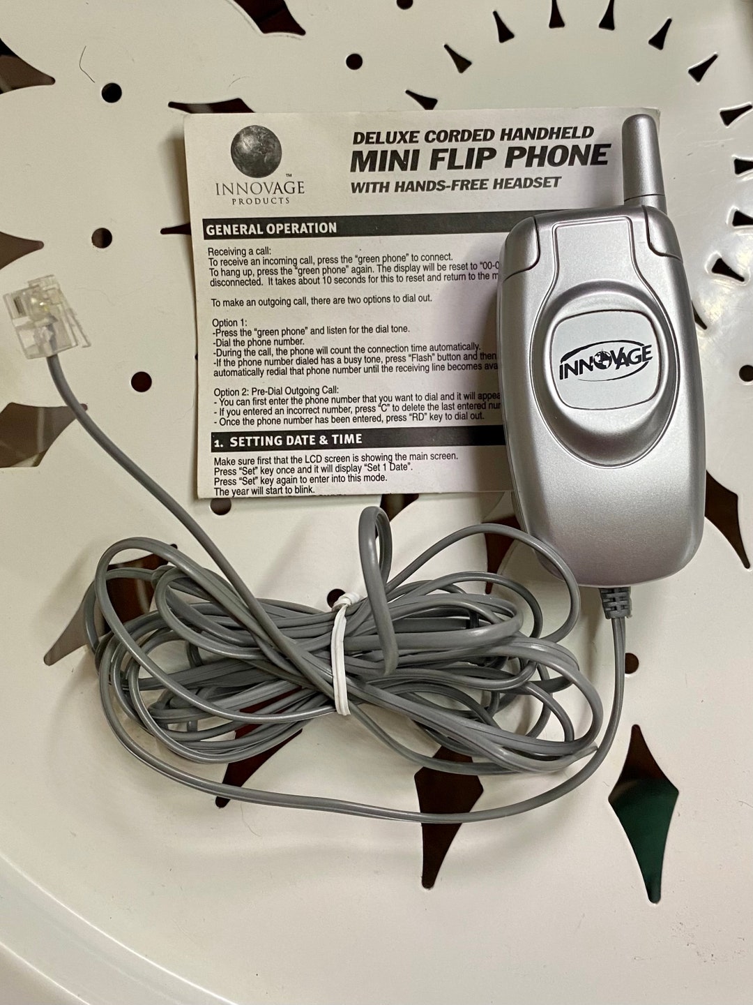 Innovage Mini Landline Corded Flip Phone / Vintage Telephone / Retro ...