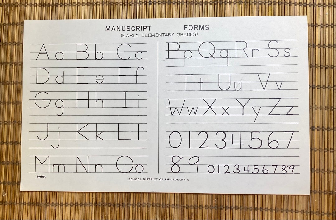 Vintage 1960s Classroom Writing Sheets/ Manuscript Forms/ Vintage ...