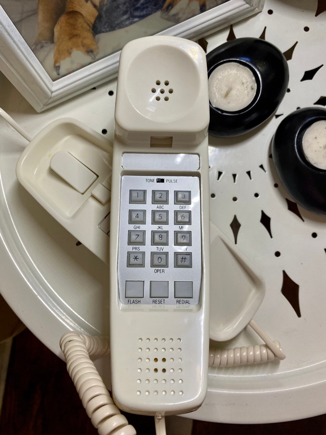 Vintage 1980s / White Unisonic Slimline Touch Tone Pulse Phone / Corded ...