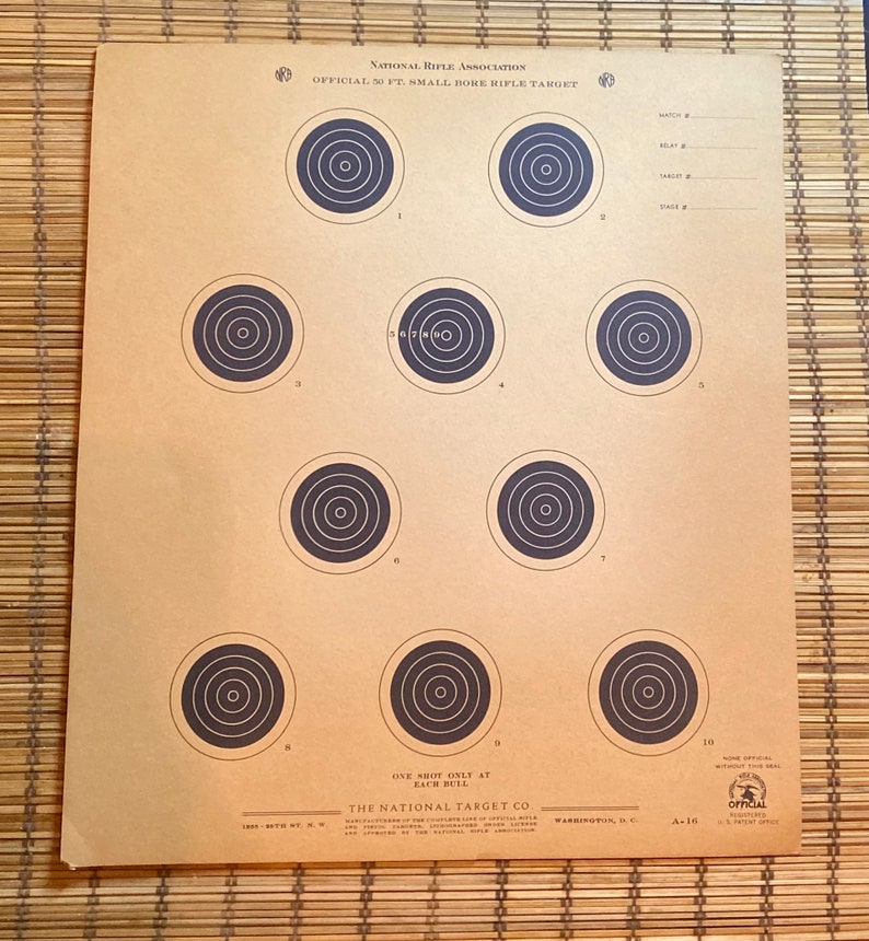 Vintage 1930s / 1940s NRA Target / National Rifle Association/ - Etsy