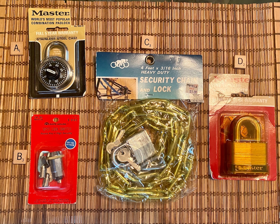 Vintage Collectible Locks / Combination Padlock Key / Movie Television ...