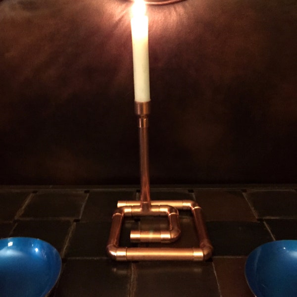 Copper Pipe Candle Holder - Etsy