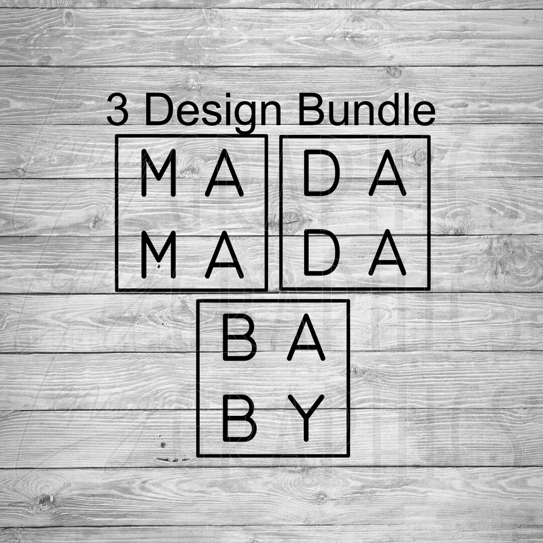 Mama Dada Baby Bundle | Digital Download | SVG | Matching Shirt Design ...