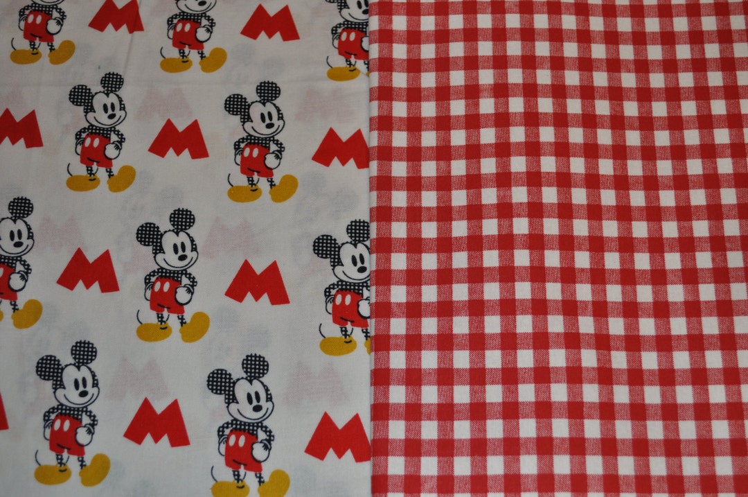 Mickey Mouse and Red Gingham Baby Blanket - Cotton - Etsy