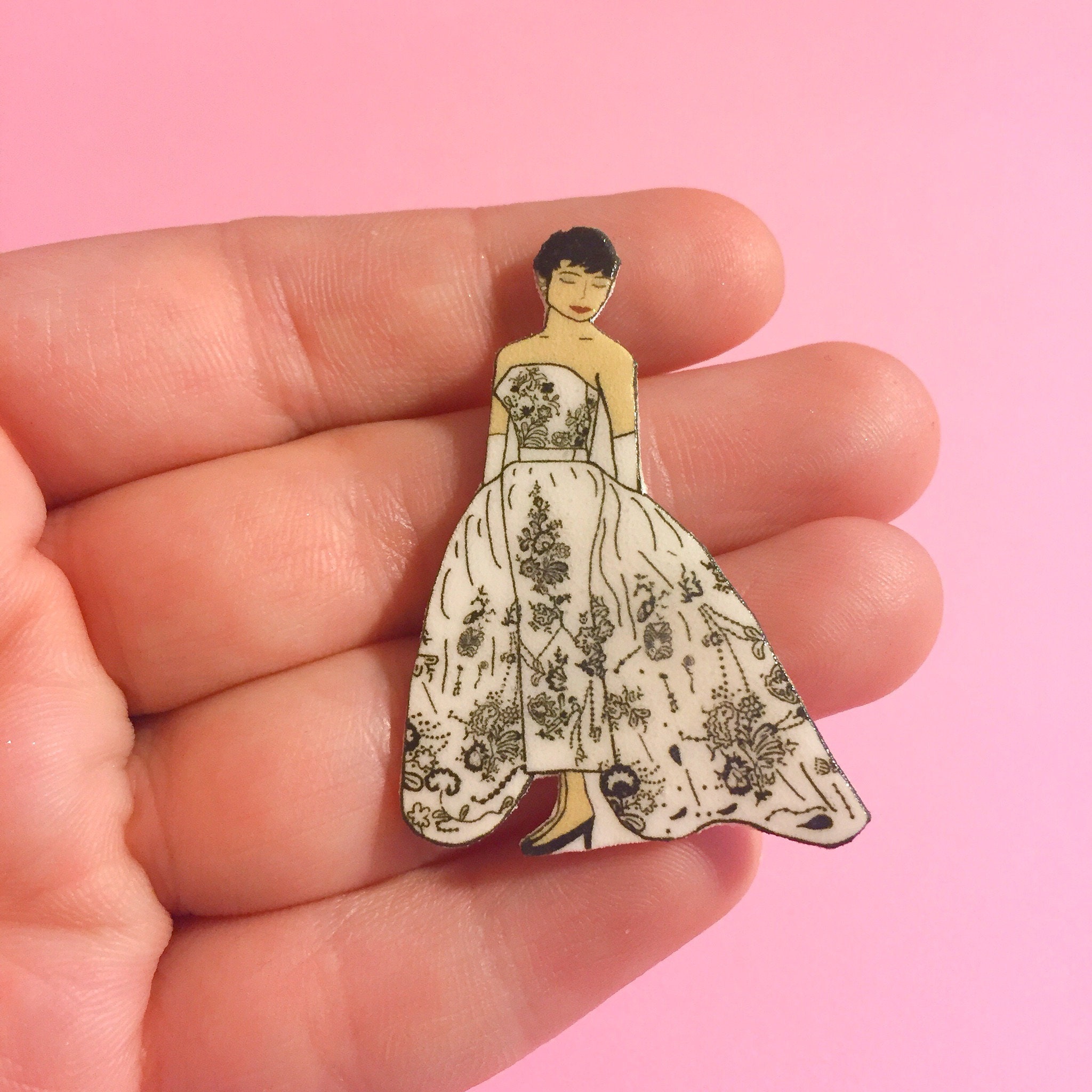 1950s Elegant Lady Pin Magnet Earrings Necklace | Etsy