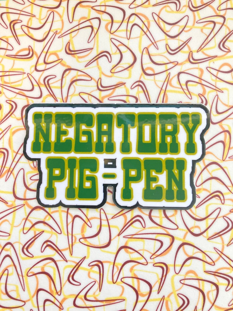 Negatory Pig-pen Sticker, Pin, Magnet, Earrings or Necklace, CW Mccall ...