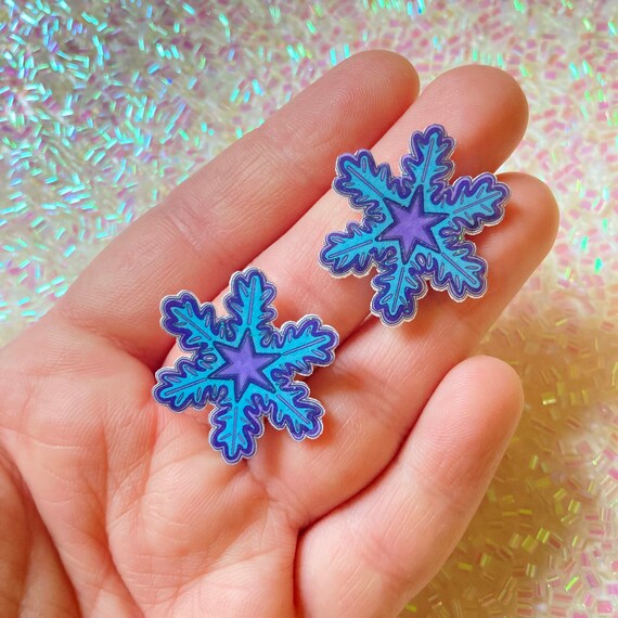 Winter Sparkly Snowflake Handmade Bobby Pin Magnet Necklace | Etsy