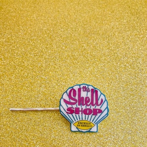 Vintage Shell Shop Sign Pin, Magnet, Earrings, Necklace or Bobby Pin as ...
