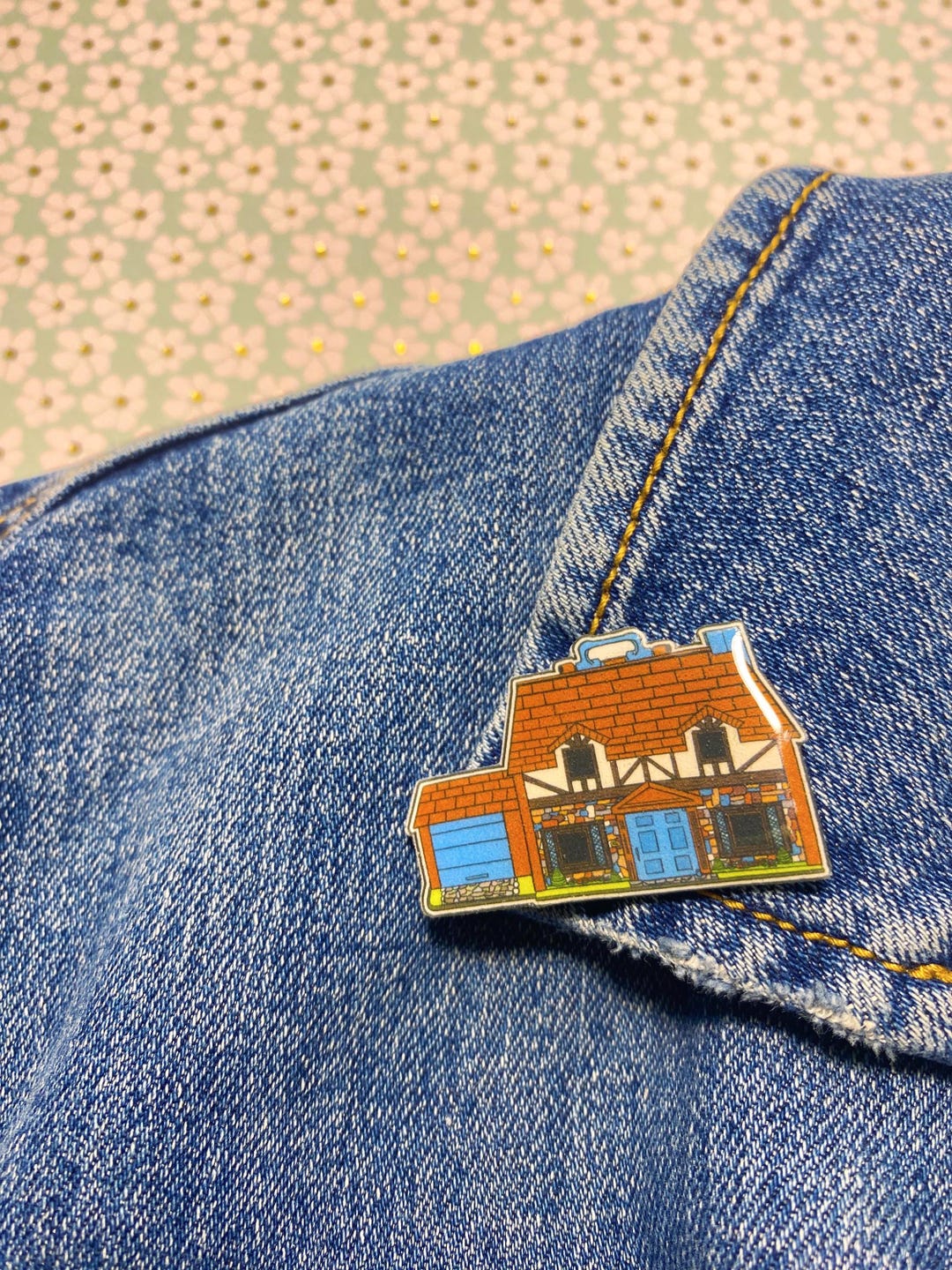 1960s-1980s Toy Tudor Doll House Pin, Magnet, Sticker, Earrings, or ...