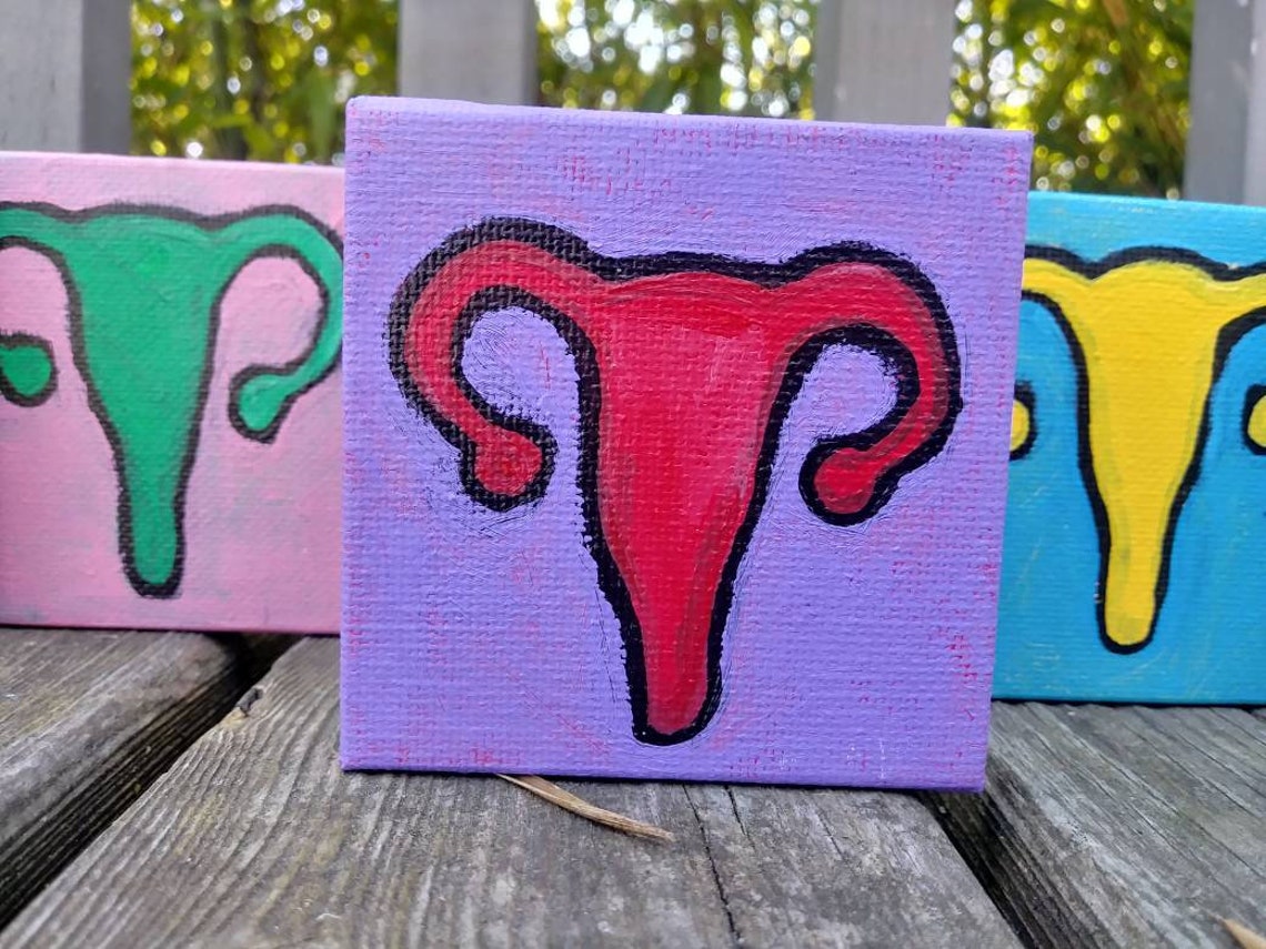 Feminist Art Uterus Painting Colorful Acrylic Feminism - Etsy
