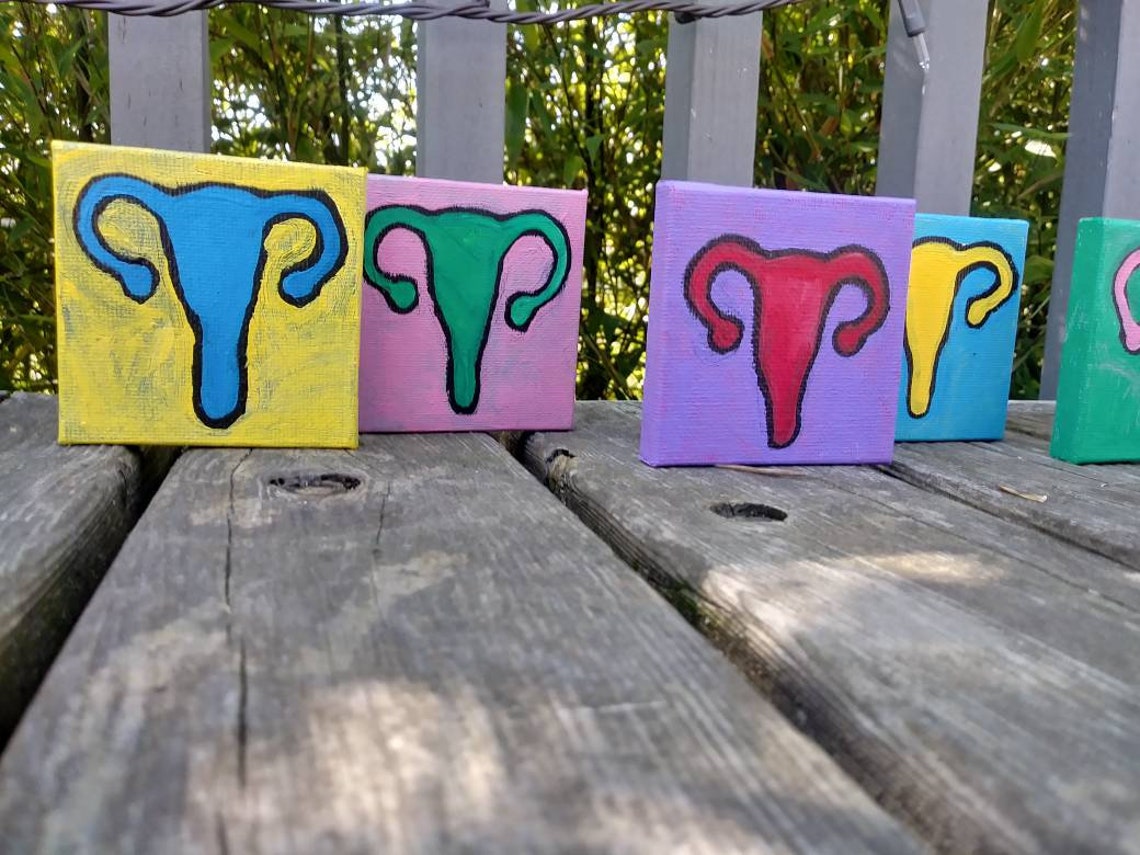 Feminist Art Uterus Painting Colorful Acrylic Feminism - Etsy