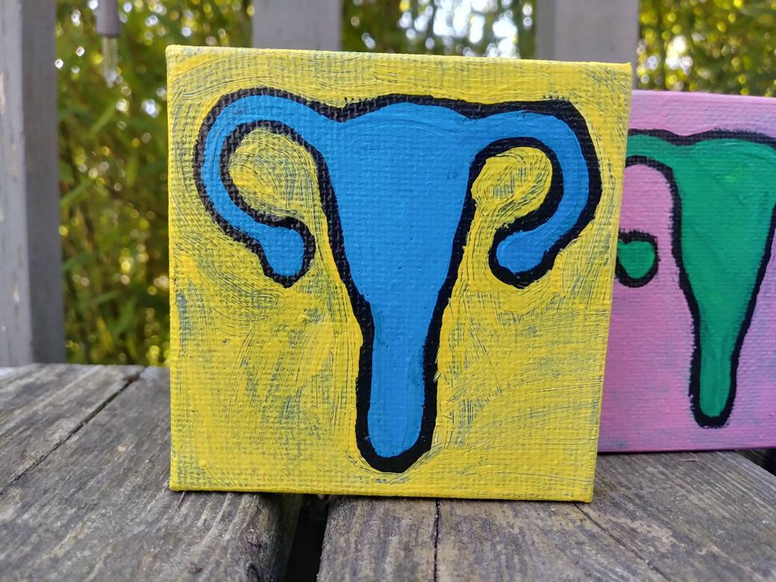 Feminist Art Uterus Painting Colorful Acrylic Feminism - Etsy