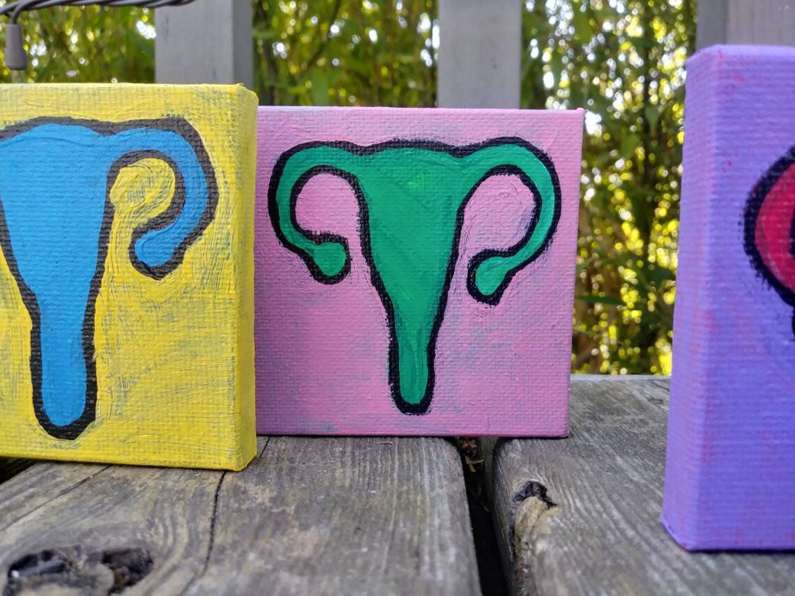 Feminist Art Uterus Painting Colorful Acrylic Feminism - Etsy