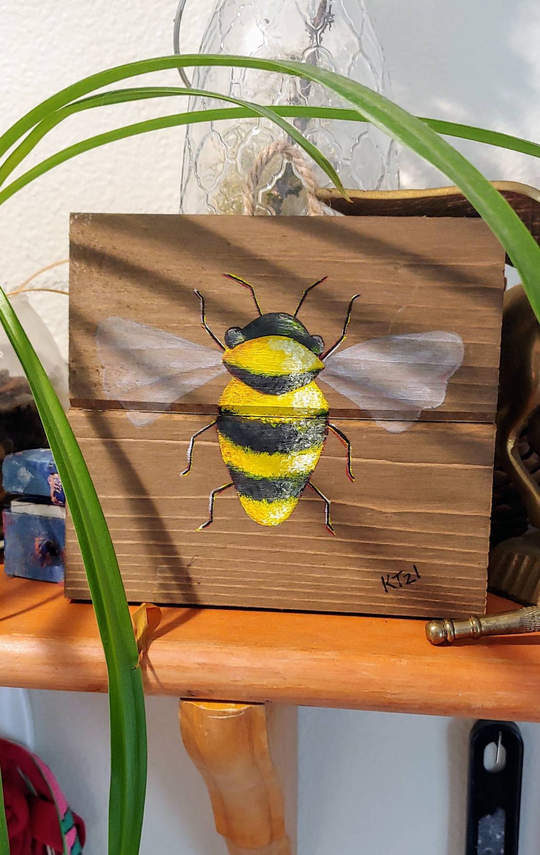Bumble Bee Painting Spring Wall Decor Gardener Gift Mother's Day ...