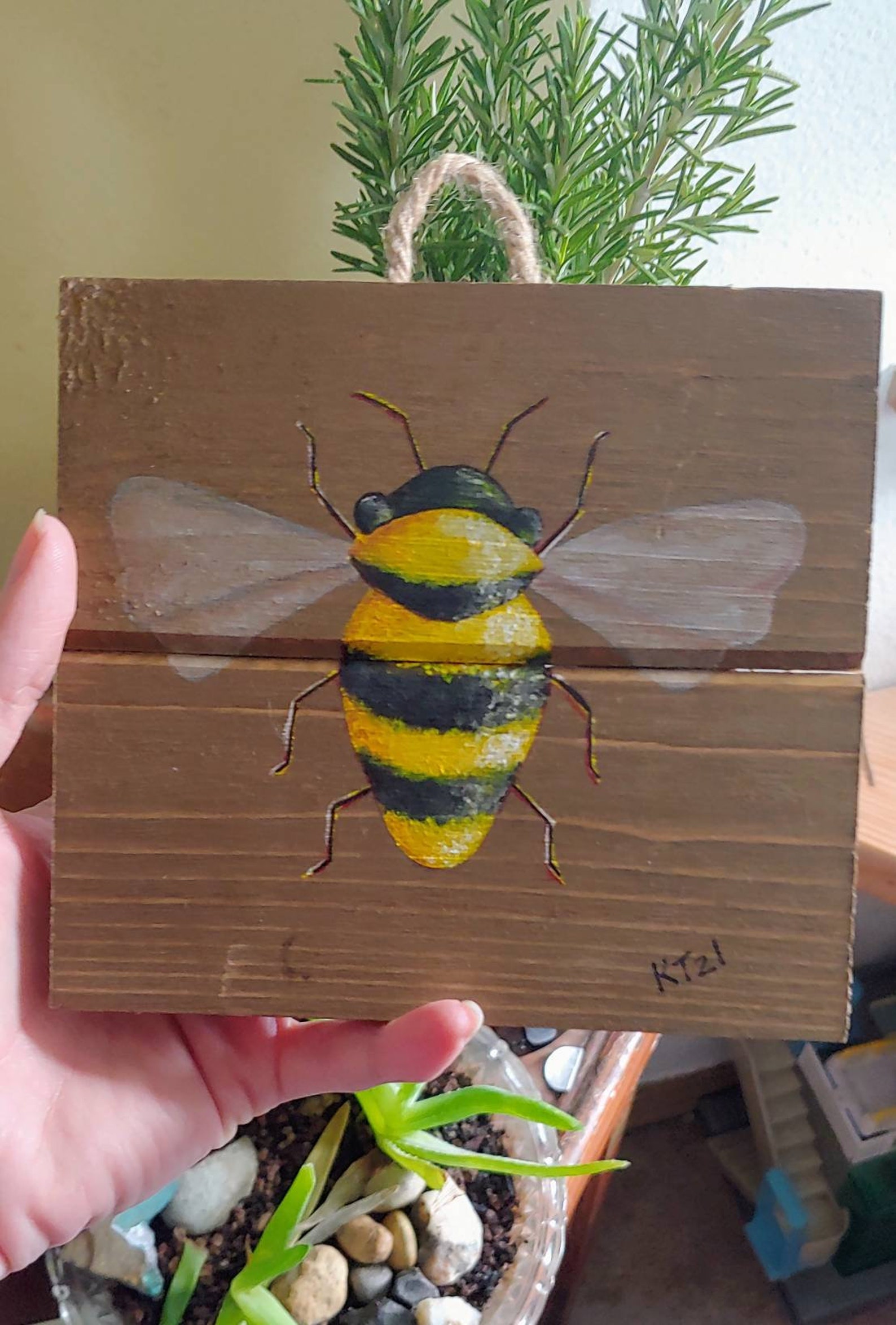 Bumble Bee Painting Spring Wall Decor Gardener Gift Mother's Day ...