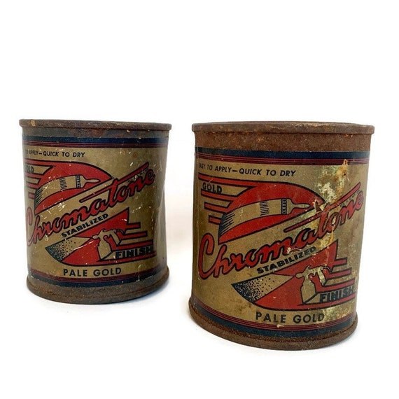 Vintage Chromatone Paint Lot of Two Sealed Cans of Pale Gold - Etsy