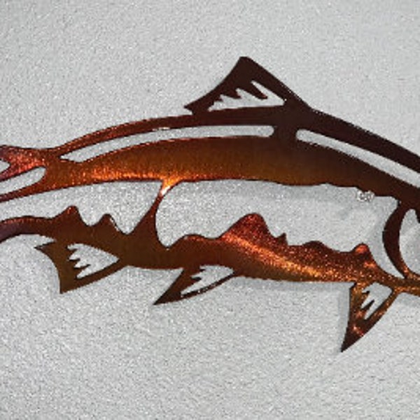 Metal Salmon Art - Etsy