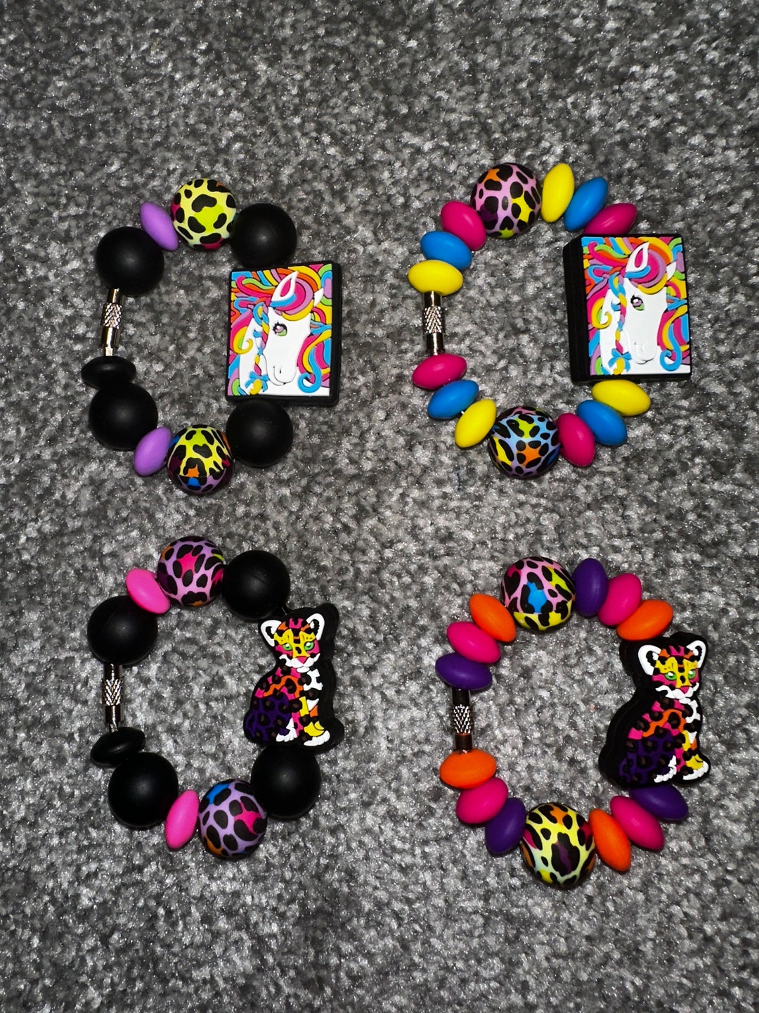 90s Neon Inspired Charms for Stanley Cup Handle Tumbler Yeti Leopard ...