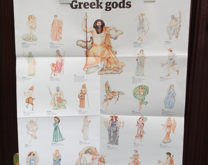 Large Wall Chart - Greek Gods - the Guardian - Etsy