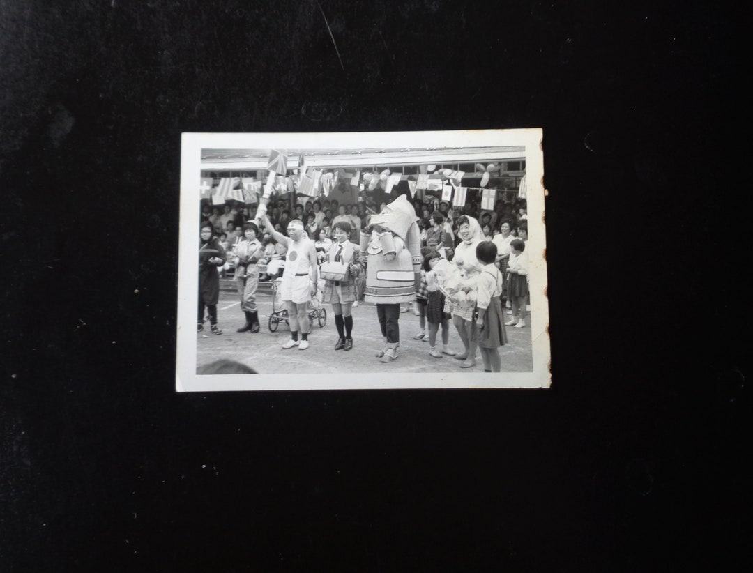 Vintage Small Japanese 1960s Black and White Photograph Fancy Dress ...