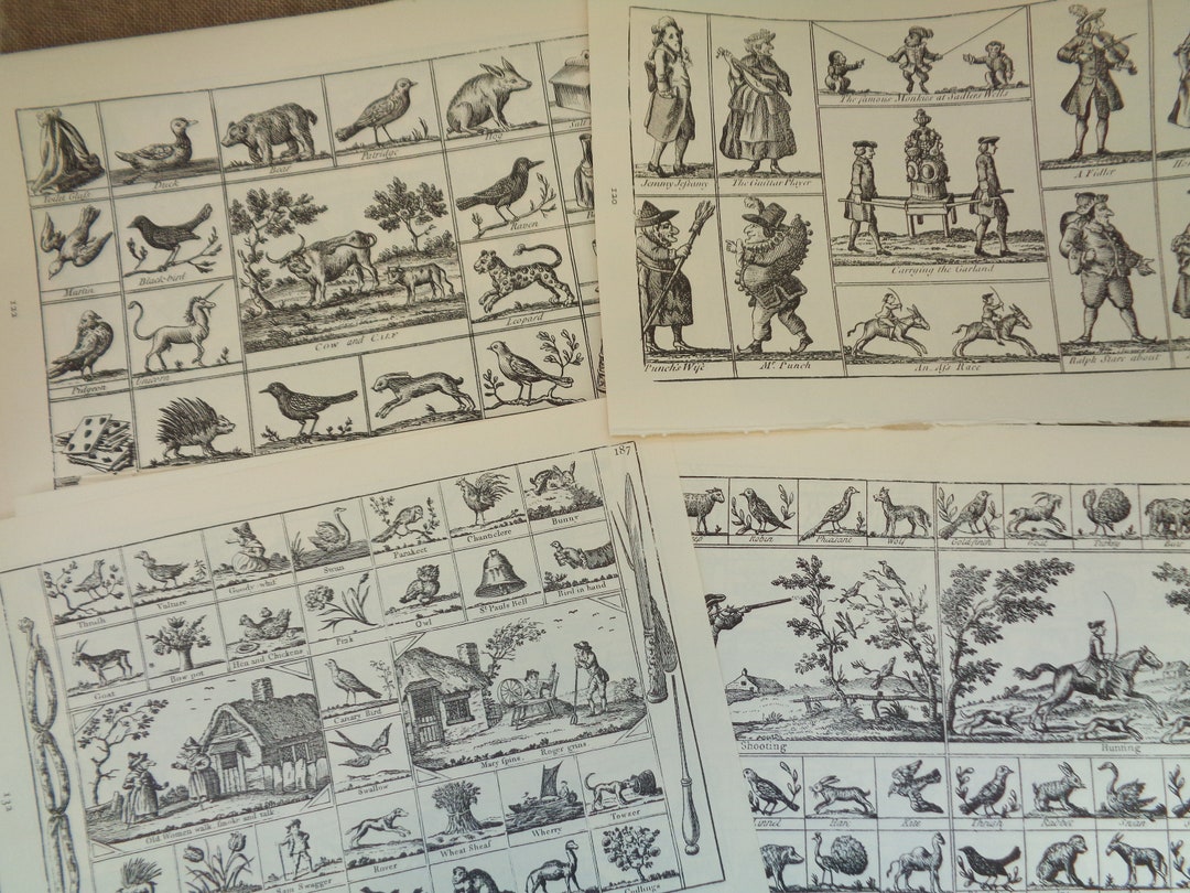 5 X Catchpenny Prints Pages of 18th Century Engravings - Ideal for ...