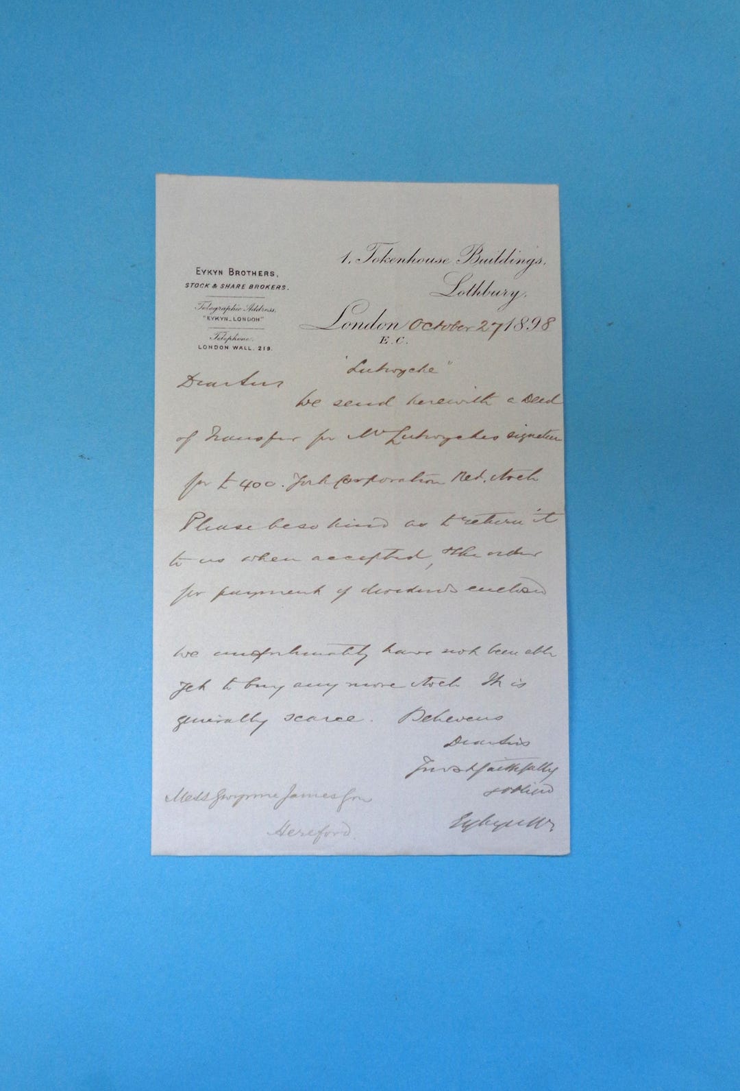 Antique 1898 Handwritten Letter - No Envelope - Etsy