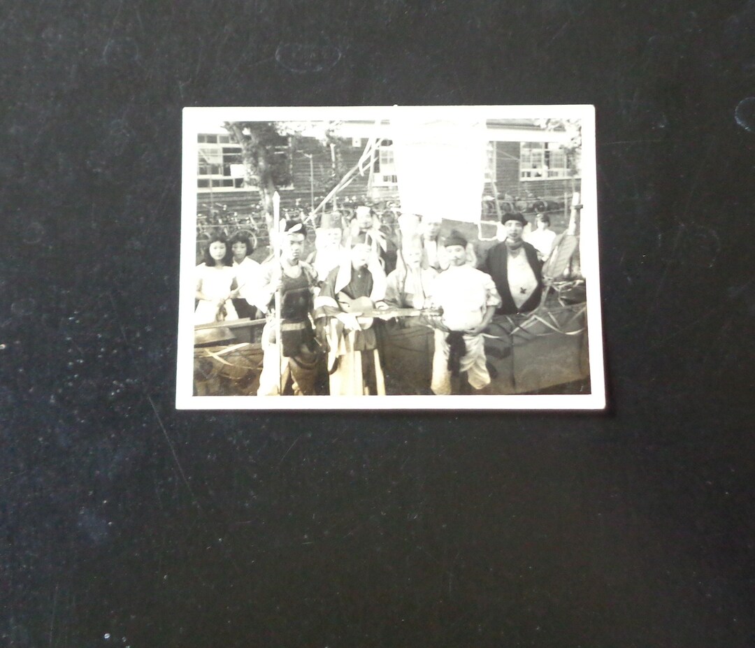 Vintage Small Japanese 1960s Black and White Photograph Fancy Dress ...