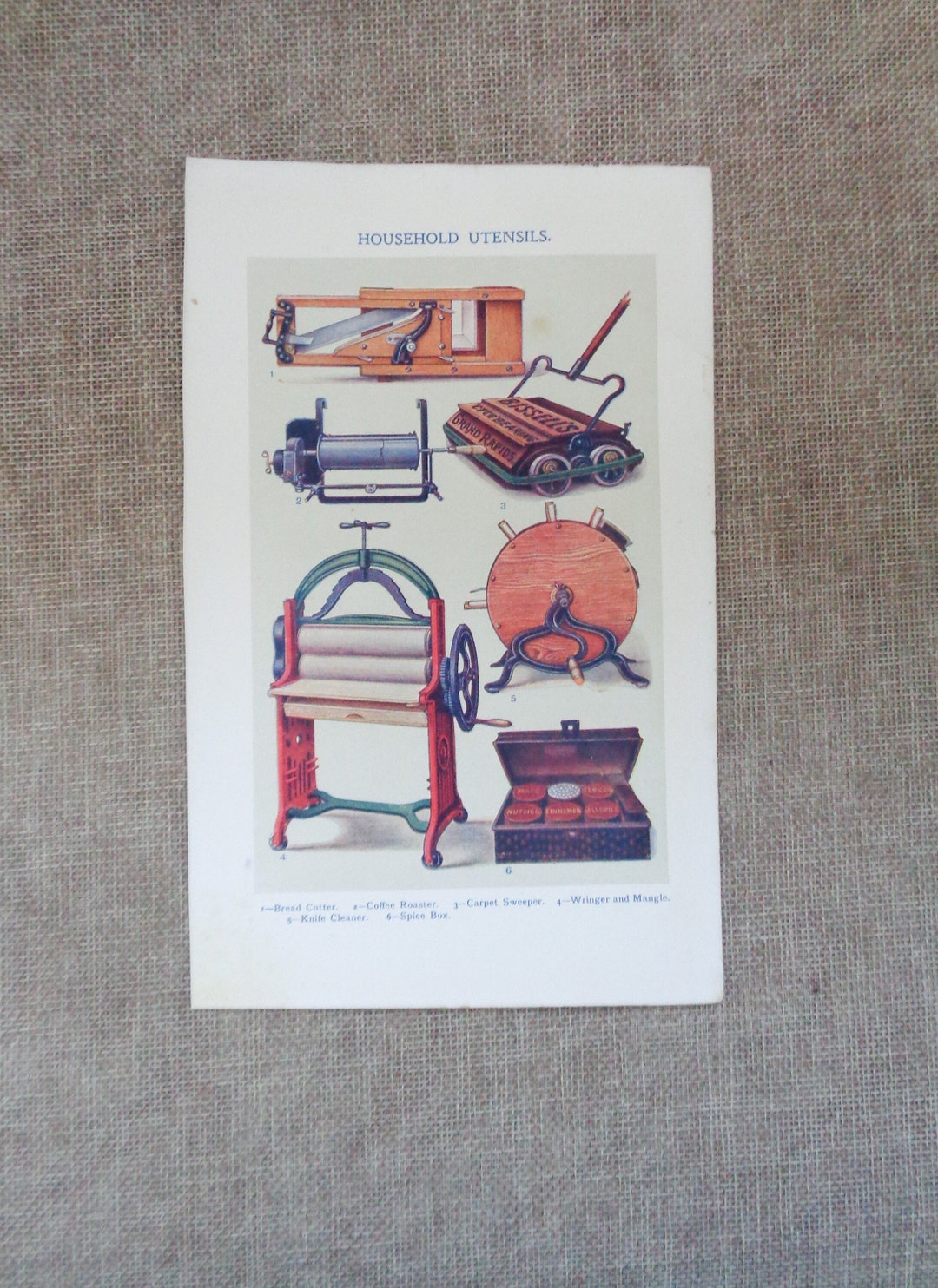 Antique Circa 1900 Cookery Book Plate Household Utensils - Etsy