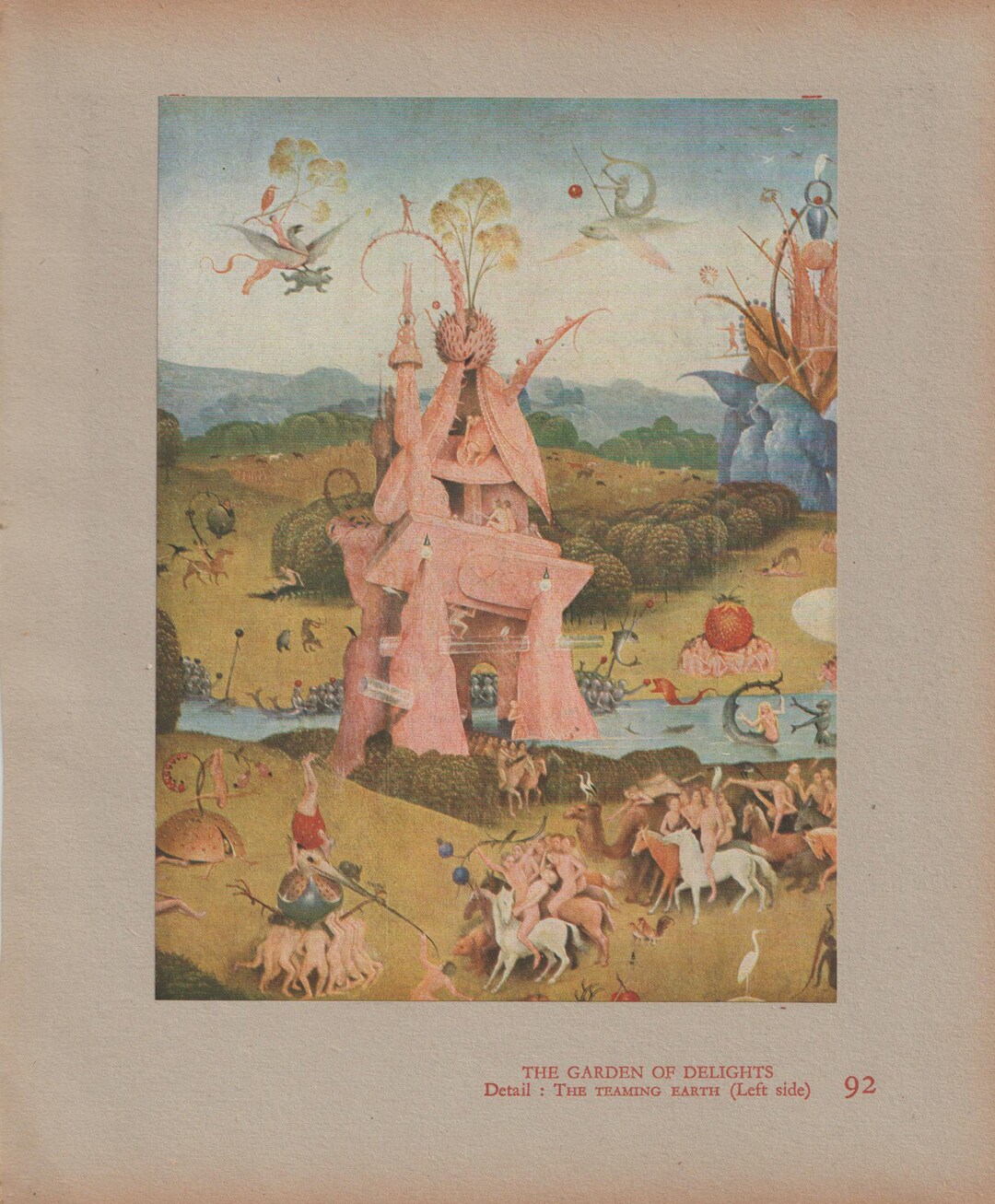 Antique 1920s Hieronymus Bosch Art Print the Garden of - Etsy
